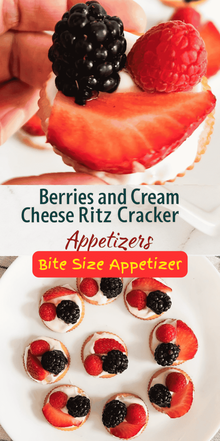Berries And Cream Cheese Ritz Cracker Appetizers - Flavorfulpinch